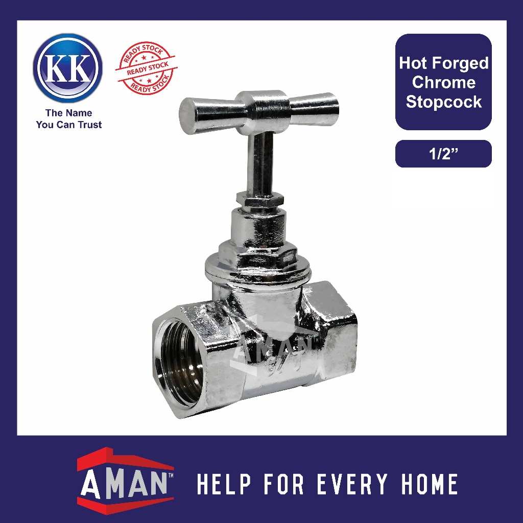 KK BRAND Chrome Angle Valve Brass Stopcock Shower Stopcock Valve Stop ...