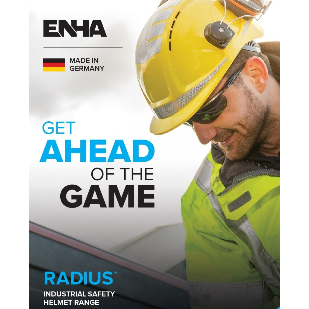 ENHA Radius SIRIM Approved Safety Helmet White Ratchet with 4-point ...