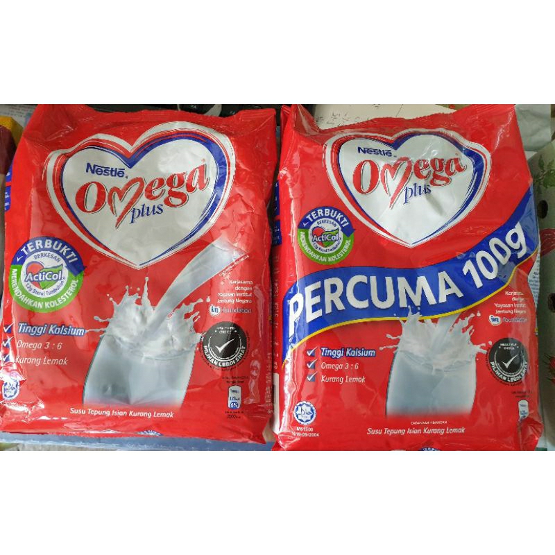 Nestle Omega Plus Plain Milk Powder 1kg +100g/ 1kg (1/2026) | Shopee ...