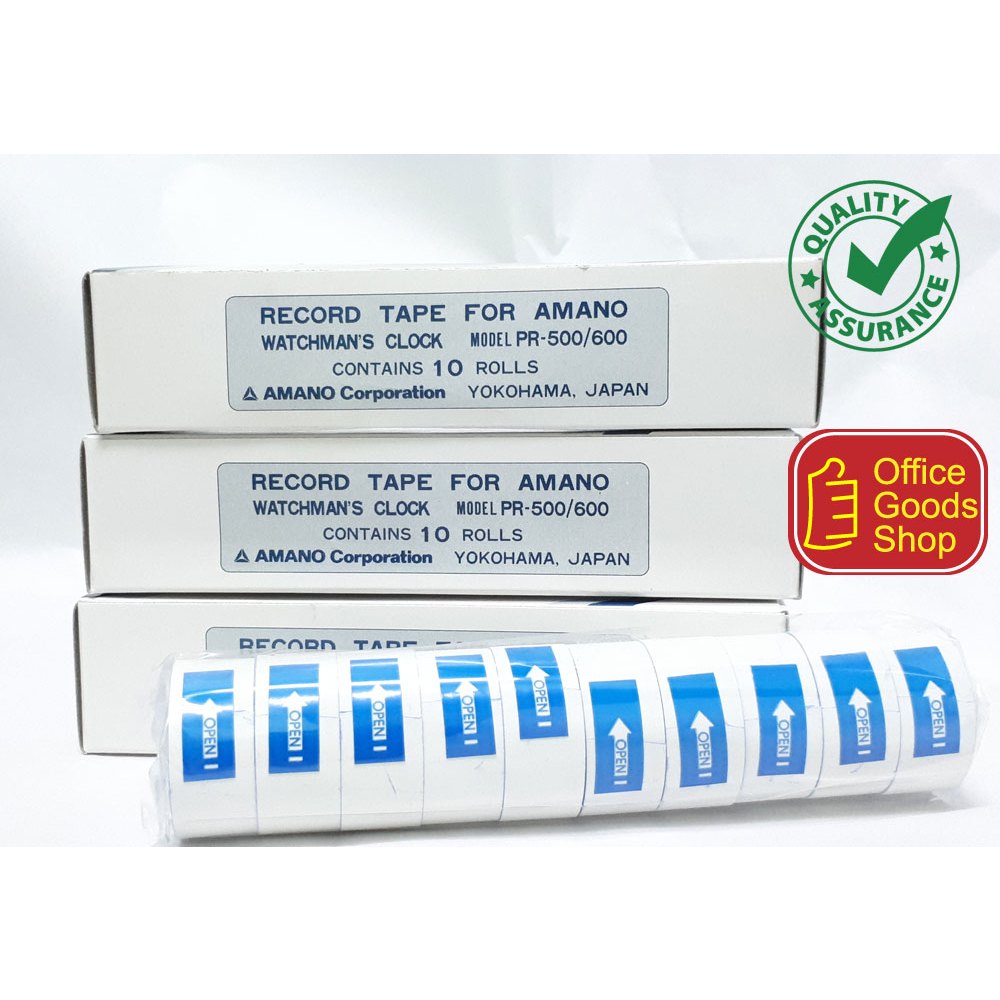 Amano Paper Tape Roll Kertas Tape Record PR500, PR600 3 BOX ( 30 Rolls ...