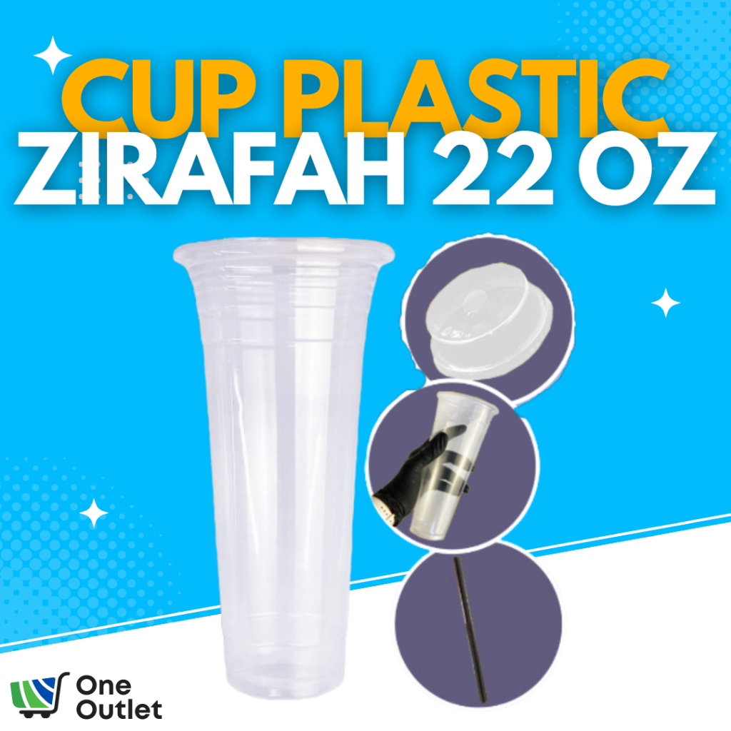 Cup Plastik GIRAFFE Cup Zirafah saiz 22oz & 28oz inc straw penutup ...