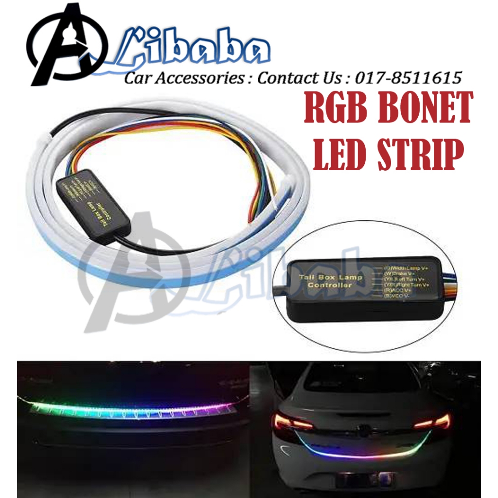 RGB 4 COLOR Waterproof Car LED Light Strip Hood Front Rear Bonnet ...