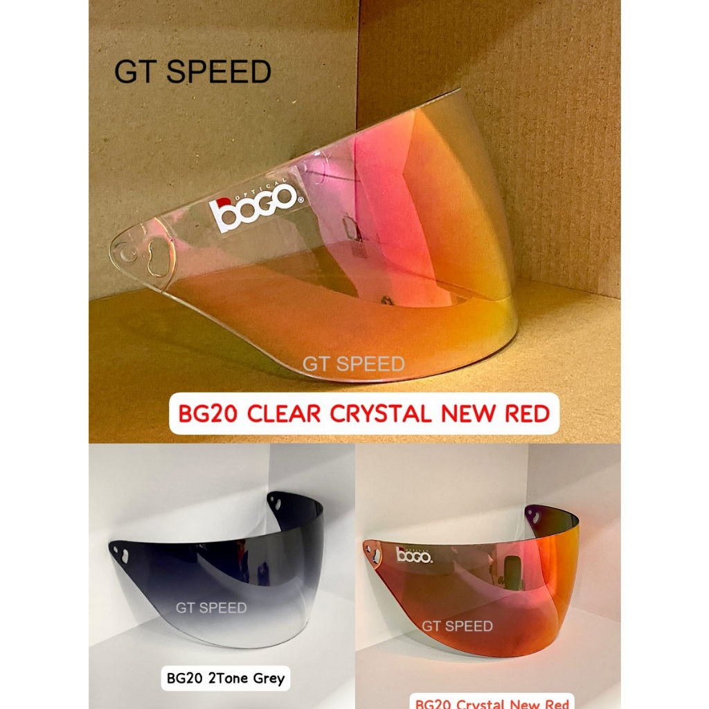 BOGO VISOR FOR HELMET SGV CRUISER/ SGV RIDER 2/ XDOT G118 (CLEAR CRYSTAL NEW RED/CRYSTAL NEW RED ...