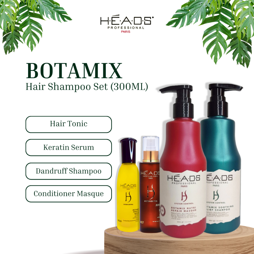 HEADS Botamix Hair Shampoo Set for Hair Loss Dandruff Dry Hair Repair ...