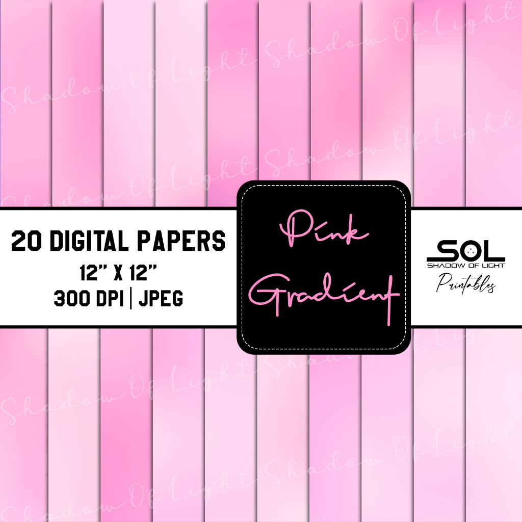 20 Pink Gradient Pattern Papers | Digital Paper Design Pack | Seamless ...