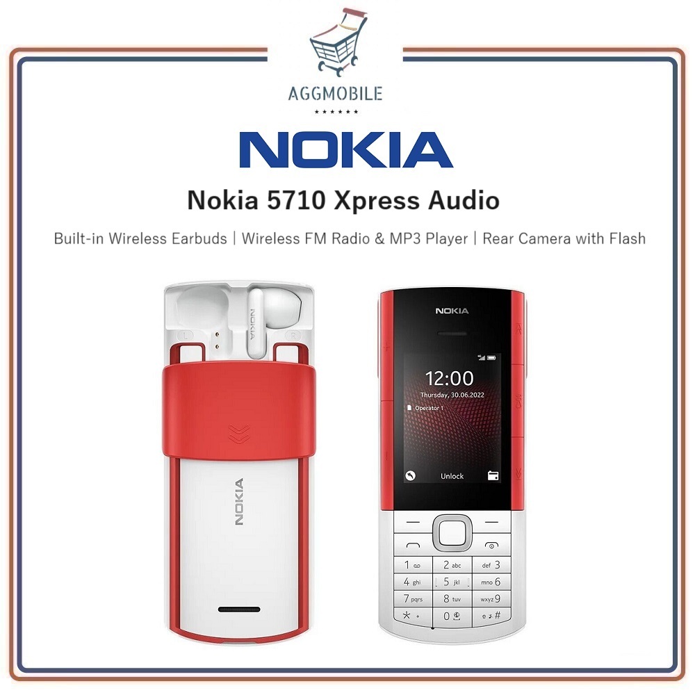 Nokia 5710 XpressAudio (Built-in Wireless Earbuds | Wireless FM Radio & MP3 Player) | Shopee ...