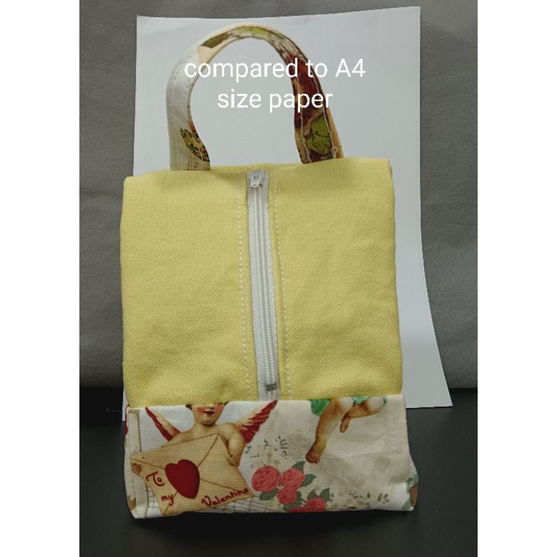 Canvas Cute Pouch Bag Yellow Cupid (Handmade) | Shopee Malaysia