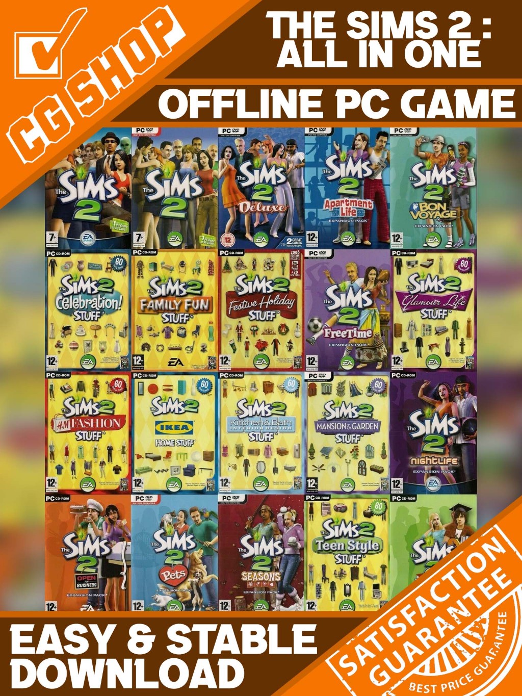 B-PCG-0009 The Sims 2 All In One Offline Simulation PC Games | Shopee ...