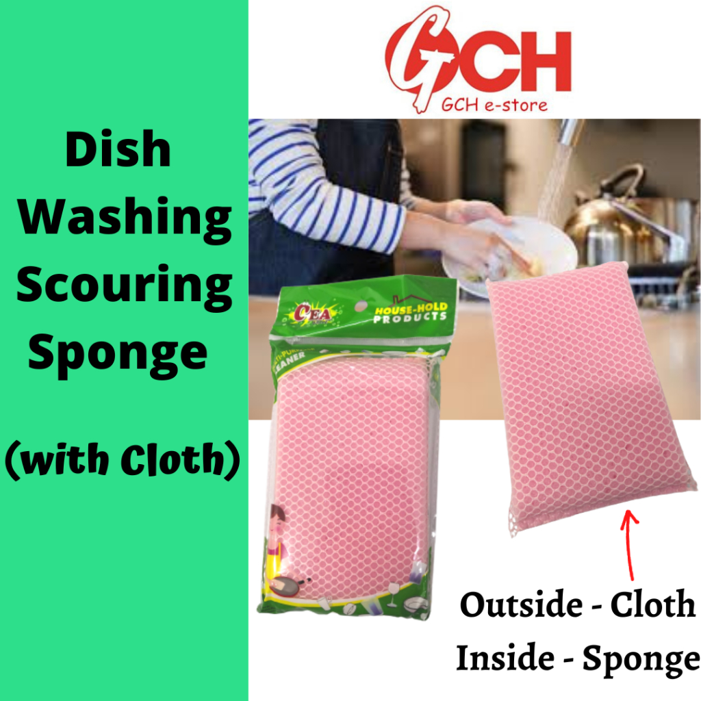 Dishwashing Scouring Sponge with Cloth / Sponge Dish Wash ...