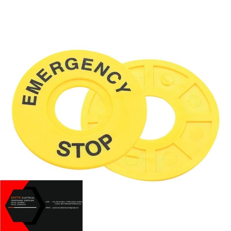 Emergency stop sign, Diameter 60mm, installation hole (22mm) | Shopee ...