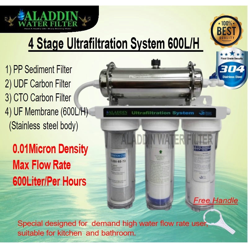 10" 4 Stage WATER FILTER / PP , UDF, CTO , UF Filter / Ultrafiltration ...