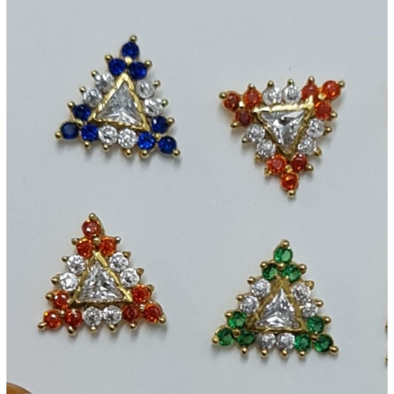 large saiz triangle glass stone design mukuthi | Shopee Malaysia