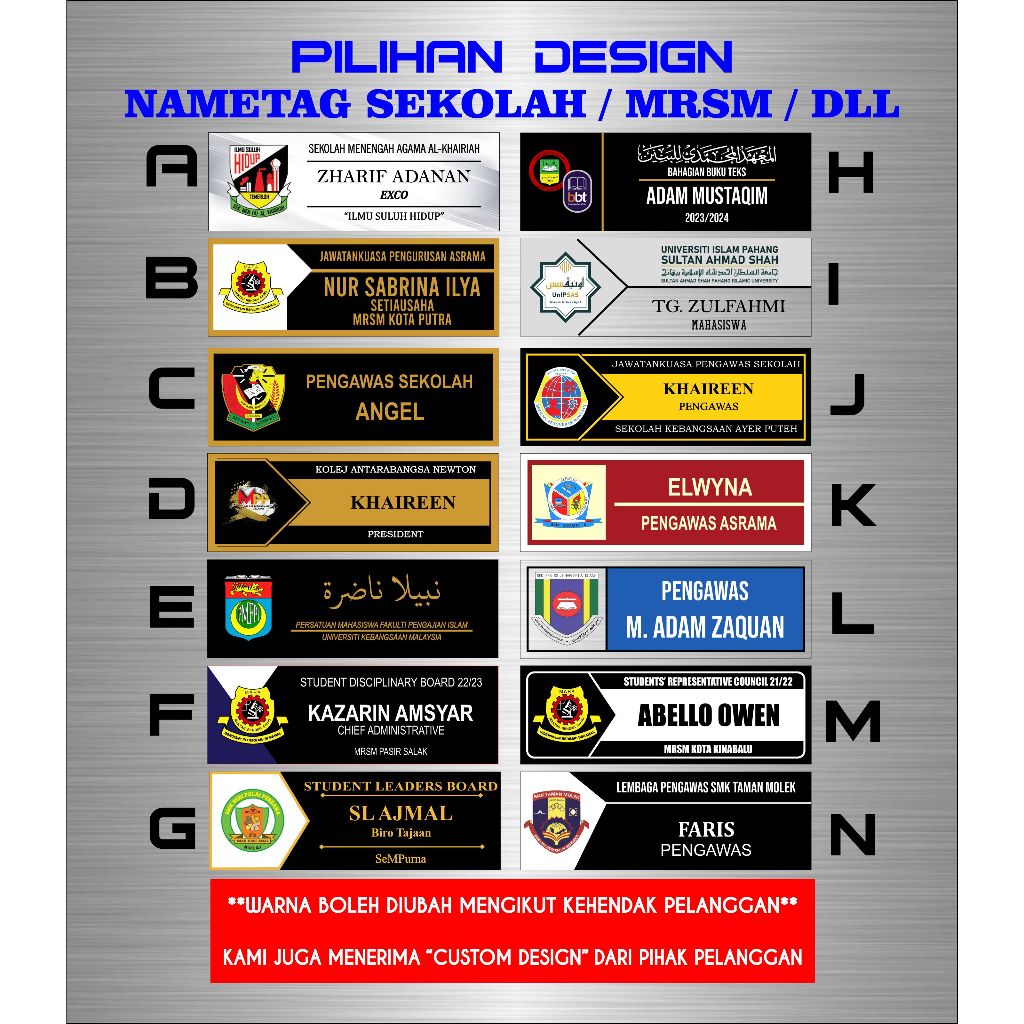Name Tag Epoxy SEKOLAH | SBP | MRSM | PRS | MAGNET & PIN | Shopee Malaysia
