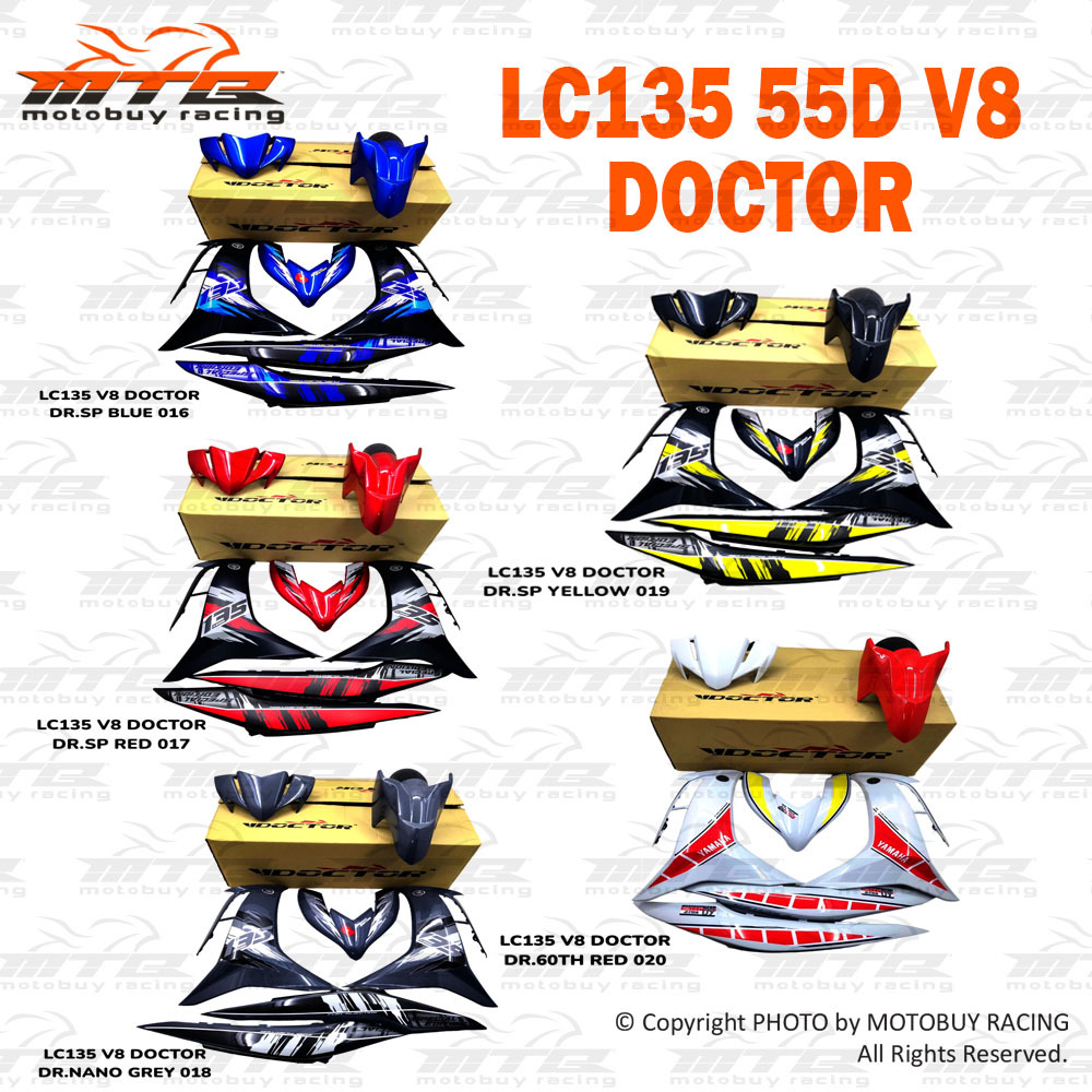YAMAHA LC135 NEW V8 55D DOCTOR FULL SET COVER STICKER TAMPAL | Shopee ...