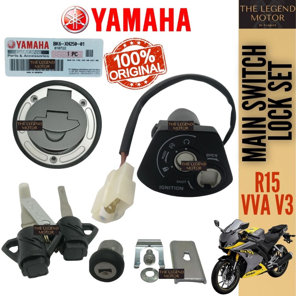 R15 YZF155 VVA V3 YZF 155 Key Set Ignition Main Switch Lock Suis Kunci ...