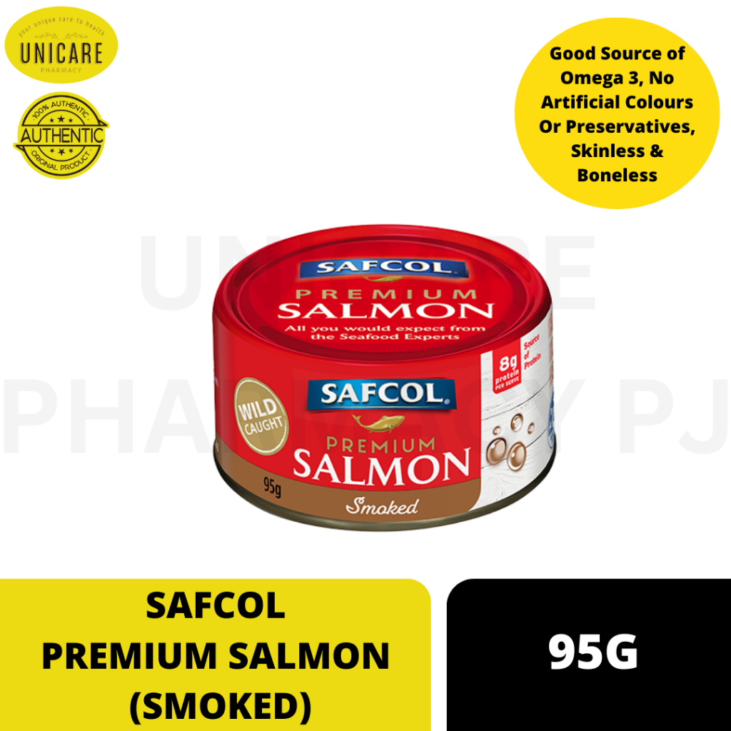 SAFCOL PREMIUM SALMON (SMOKED) 95G. Good Source of Omega 3, No ...