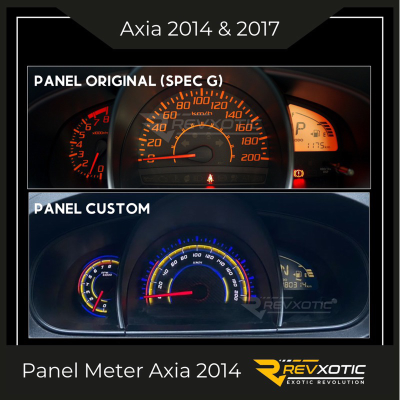 Papan Panel Meter Custom Perodua Axia 2014 E, G, Advance | Shopee Malaysia
