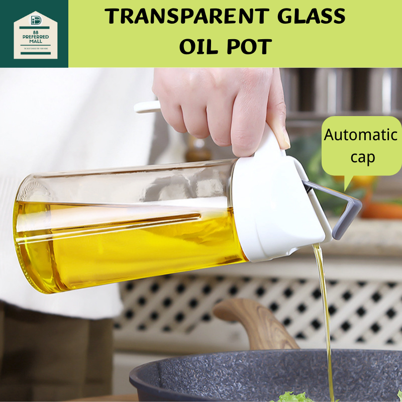 Glass Oil Pot Household Oil Leak Proof Oil Bottle Kitchen Automatic ...