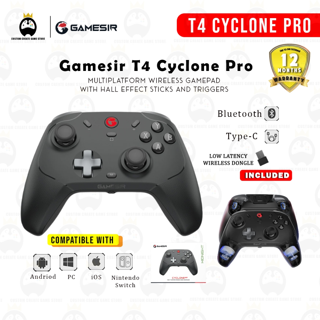 GameSir T4 Cyclone Pro Bluetooth Wireless Gamepad for PC Switch iOS ...