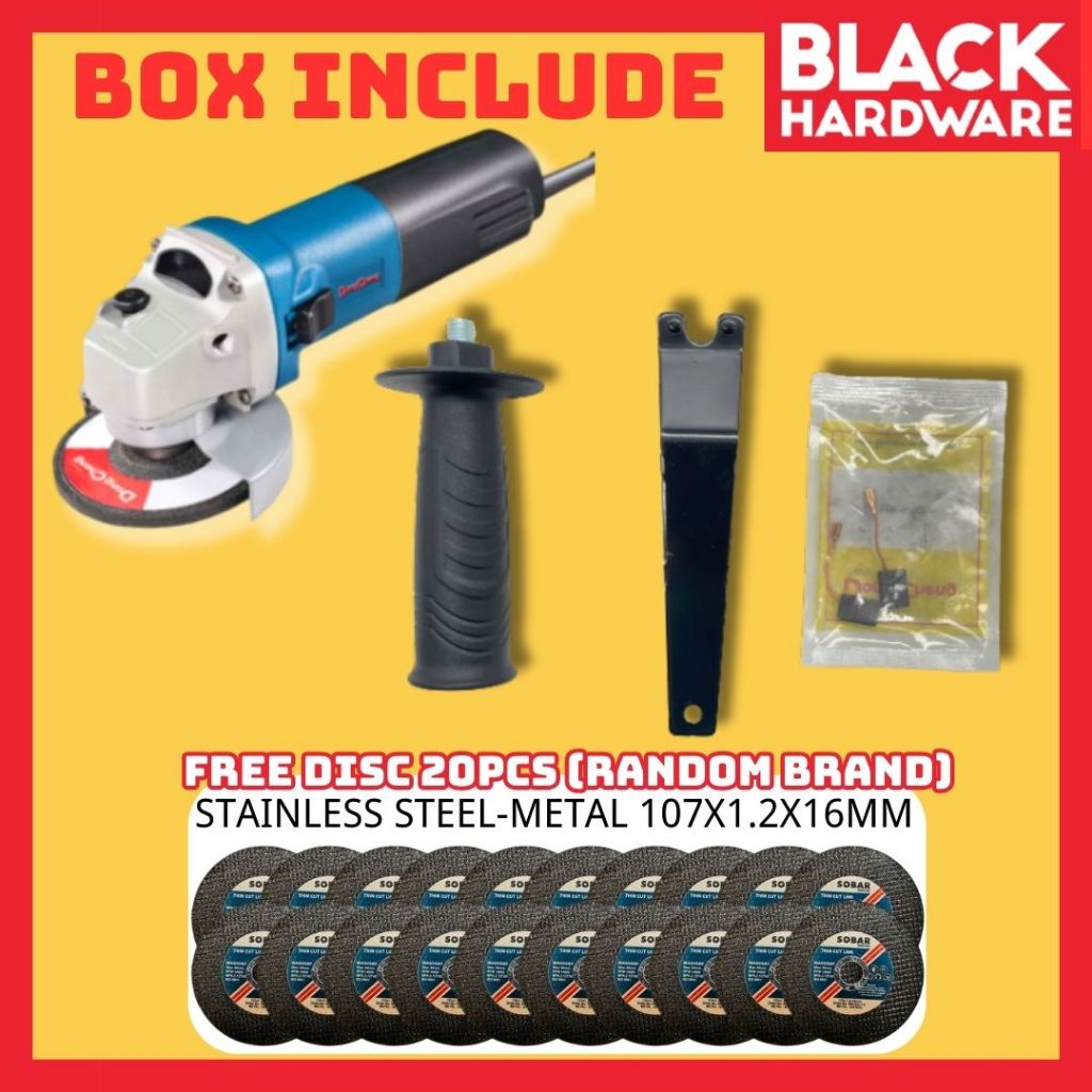 Black Hardware DONGCHENG Angle Grinder Machine Mesin Canai Grinder ...
