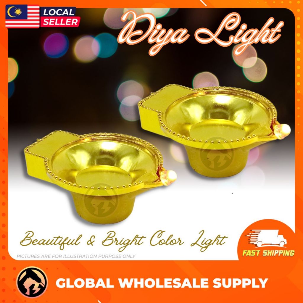1PC Golden Diya Light Agal Vilakku / Diya Deepak LED Lights Home ...