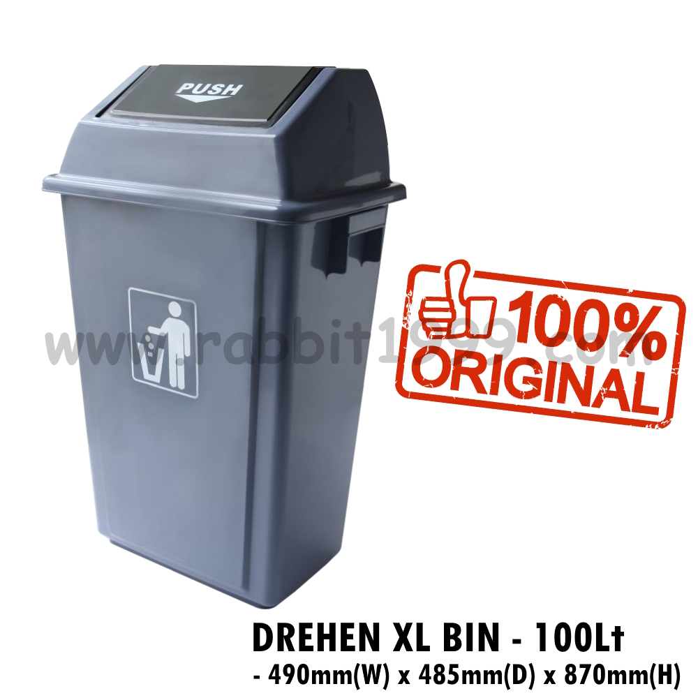 DREHEN XL BIN - 100Lt - Tong sampah / Swing Top Dustbin / Recycle ...