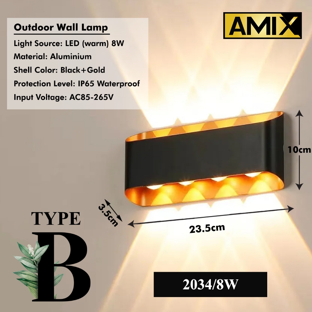 Led Wall Light Waterproof Lampu Dinding Wall Lamp Indoor Outdoor Up ...