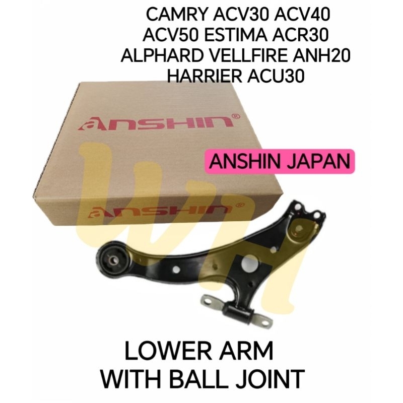 FRONT LOWER ARM TOYOTA CAMRY ACV30 ACV40 ACV50 ESTIMA ACR30 ALPHARD VELLFIRE ANH20 (ANSHIN JAPAN ...