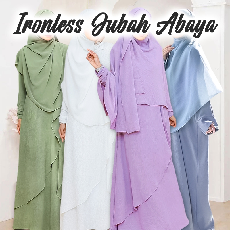 Jubah Orkid Jubah Abaya Dress Putih Princess Cut 2 Layer Chiffon Murah ...