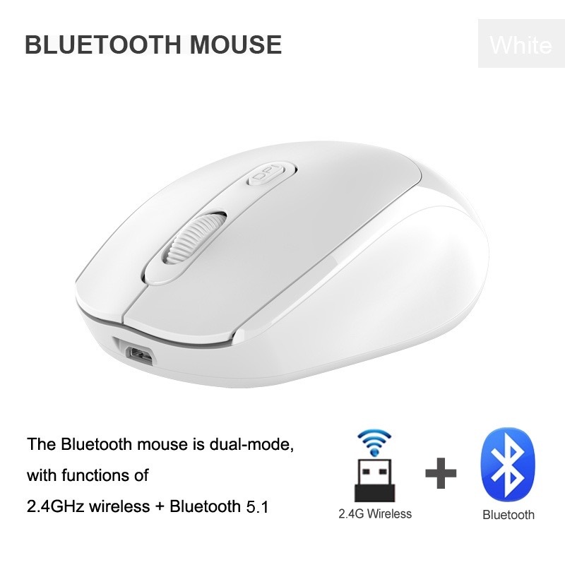 Tresgadget 2.4G+ Bluetooth Dual Mode Wireless Mouse RECHARGEABLE Mouse ...
