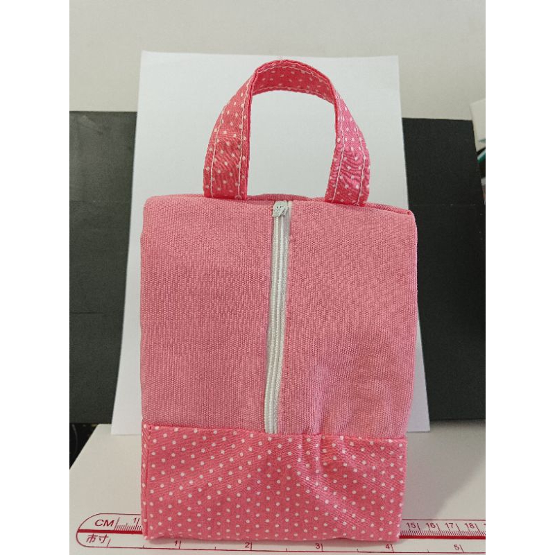 Canvas Cute Pouch Bag Polka Dot Pink (Handmade) | Shopee Malaysia