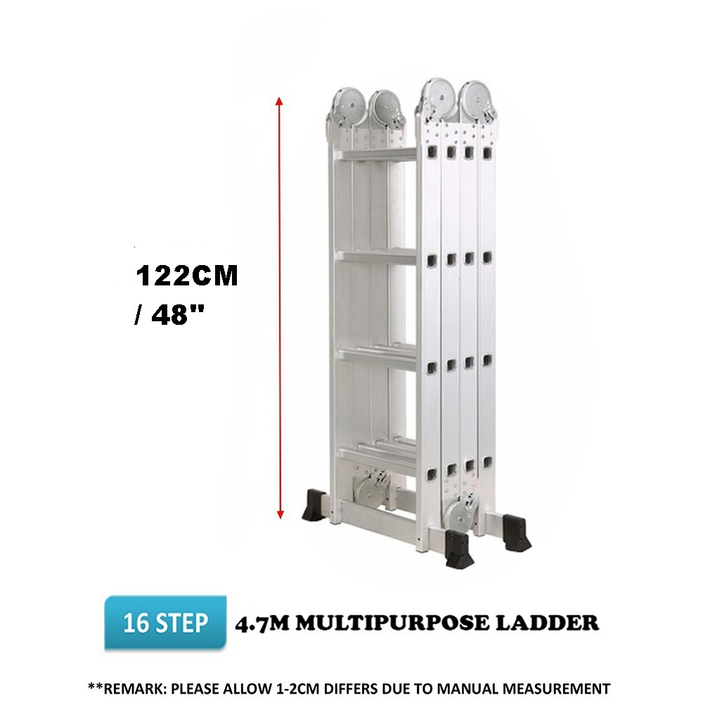 16 STEP MULTIPURPOSE ALUMINIUM LADDER 4.7M Tangga Lipat Aluminium ...
