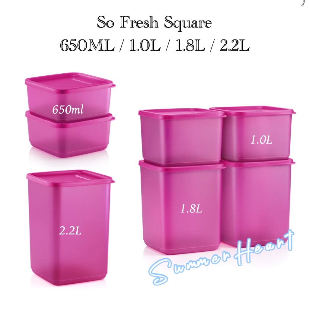 Tupperware So Fresh Square Small / Medium / Large ( 650ml / 1L / 1.8L ...