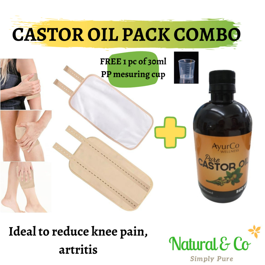 Pure Cold Pressed Castor Oil Pack Combo For Joint Pain, Arthritis ...