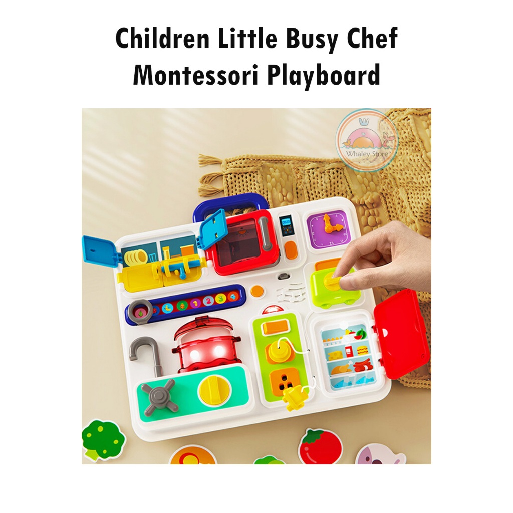 Children's Little Busy Chef Montessori Playboard, 儿童蒙特梭利小厨师忙碌板,Papan ...
