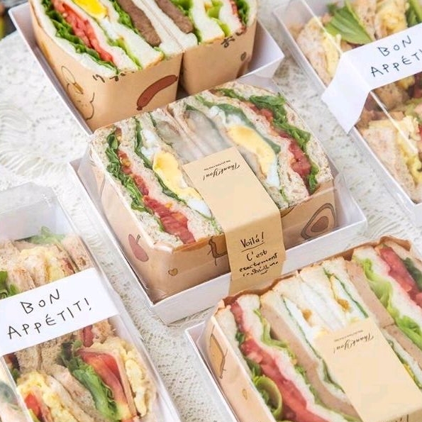 [CLERANCE/ON SALE] Waterproof Kraft Paper Square Cake Food Take Away ...