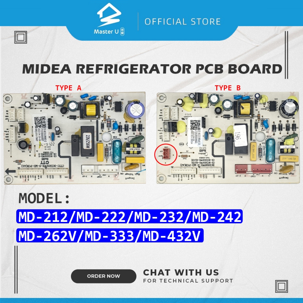 ORIGINAL MIDEA REFRIGERATOR PCB BOARD - MIDEA MD-212/MD-222/MD-232/MD ...
