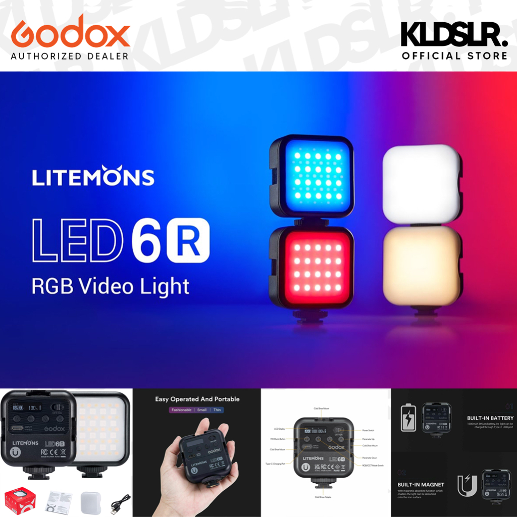Godox Litemons LED6R RGB Pocket-Size LED Magnetic Video Light (RGB ...