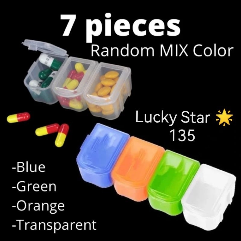 7 Grid Break & Join Random Mix Colour Pill Box ( Ready Stock) | Shopee ...