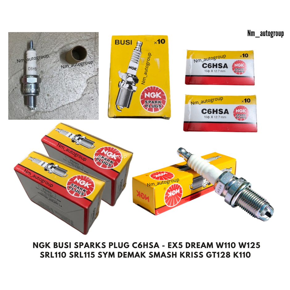 NGK ORI Japan Iridium Motor Busi Spark Plugs C6HSA/C7HSA-EX5 DREAM WAVE ...