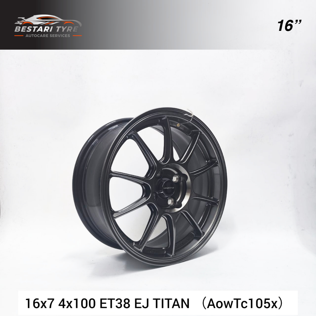 (AOWTC105X) NEW SPORT RIMS LIGHT WHEELS AOW FLOW FORMING 16 INCH 16X7 4X100 ET38 EJ TITAN READY ...