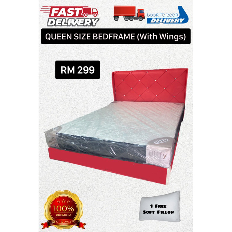 Set Katil divan Queen/Queen Bedframe/ Divan/ Katil chesterfield ...