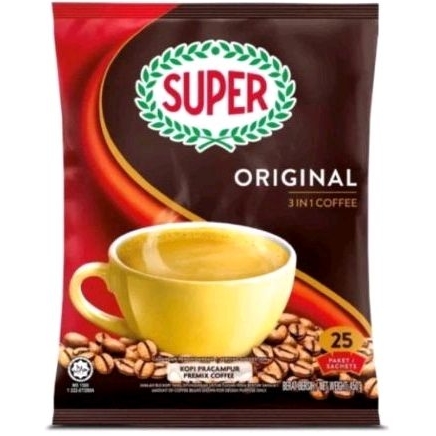 SUPER coffee 3 in 1 original instant coffee 25 sachets | Shopee Malaysia