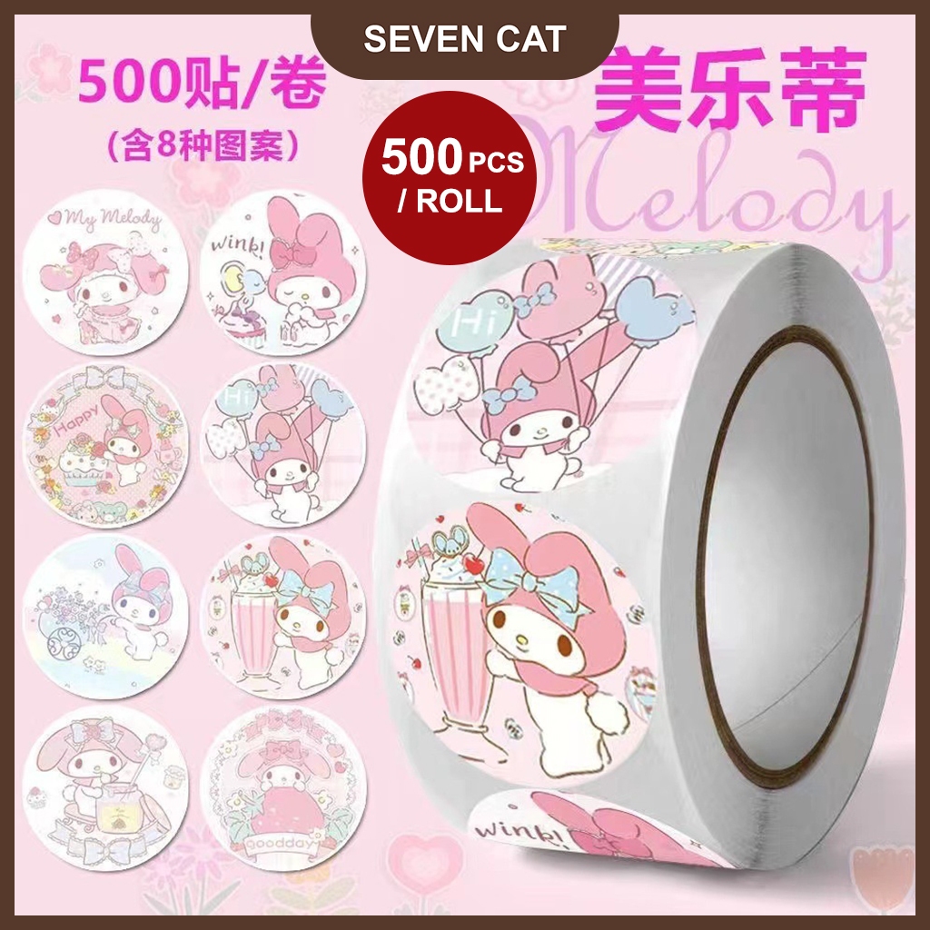 500pcs Round Cute Cartoon Sticker with 8 designs / Parcel Labels ...