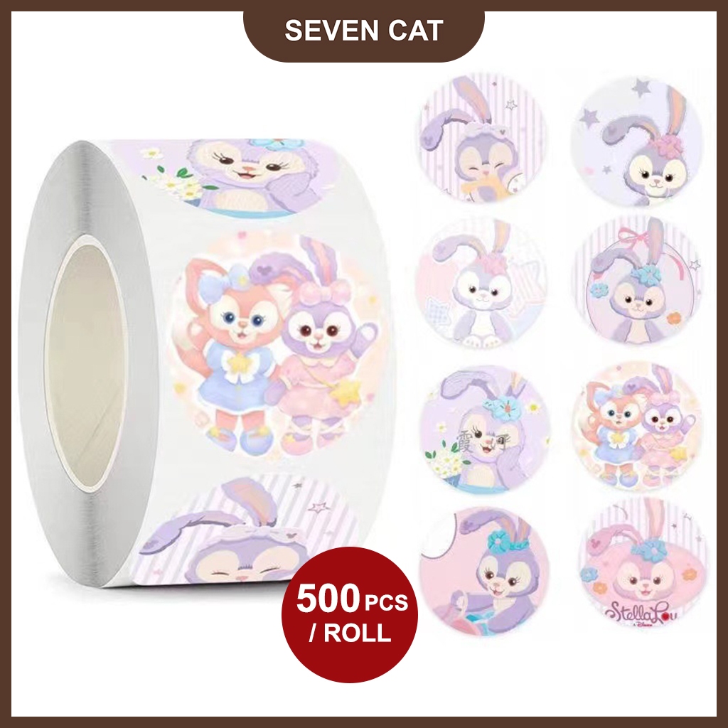 500pcs Round Cute Cartoon Sticker with 8 designs / Parcel Labels ...