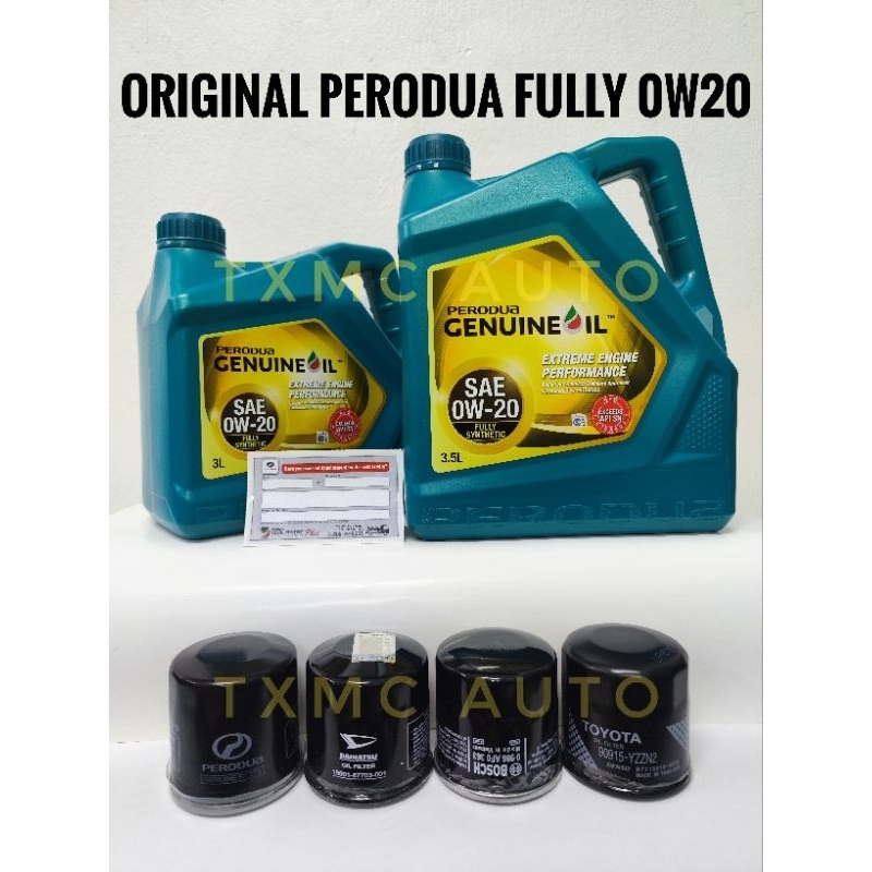 Original Engine Oil Fully Syn 0w20 Perodua 3L & 3.5L for Axia/Bezza ...