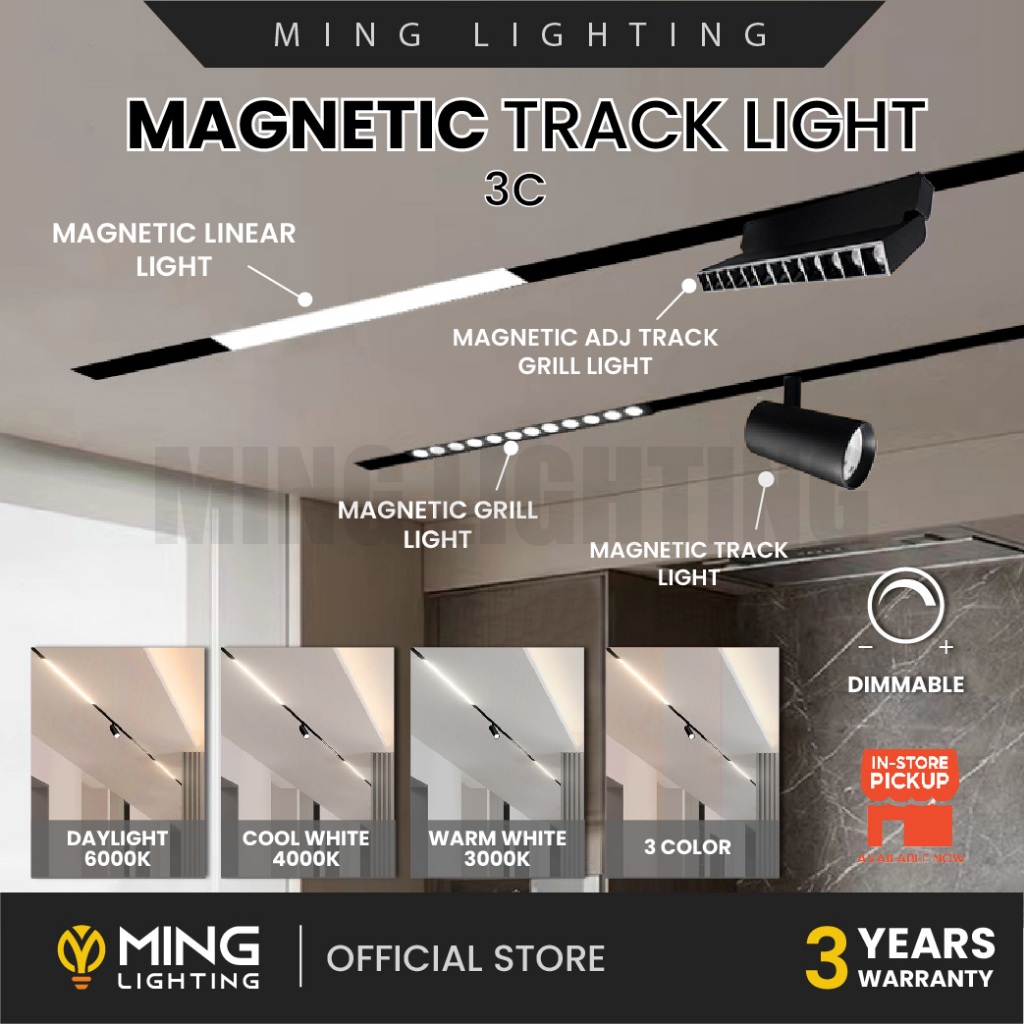 [In Store Pick-Up] Premium LED Magnetic Track Light Bar 3C Dimmable ...