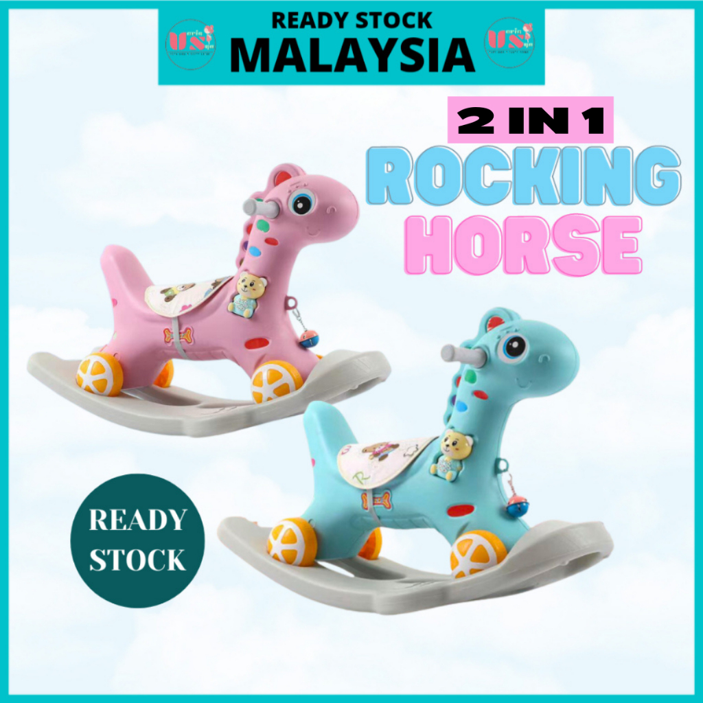 2 In 1 Rocking Horse Toy Kids Rider Push Car Rocker Children Play Ride ...