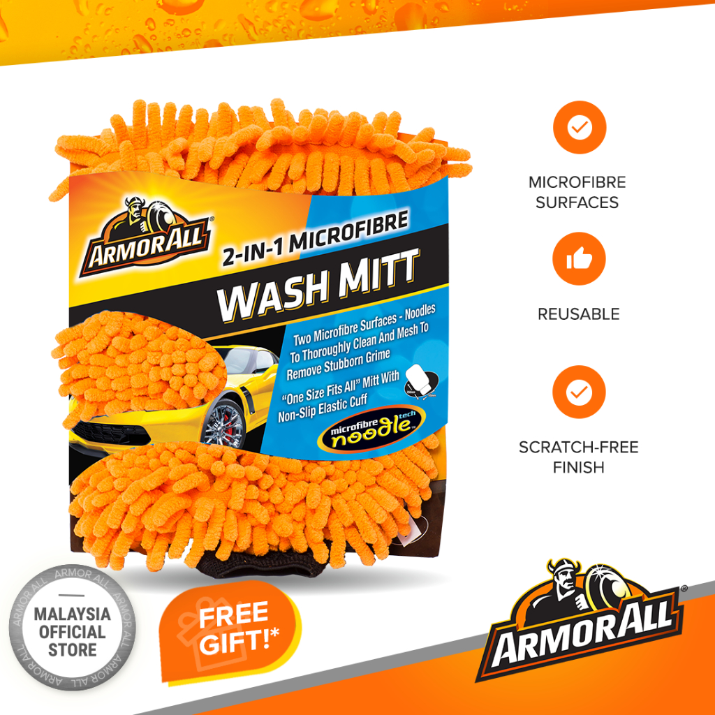 ARMOR ALL 2-In-1 Microfibre Noodle Wash Mitt | Shopee Malaysia