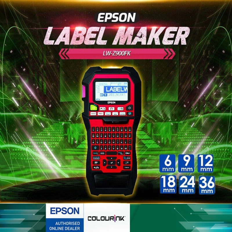 Epson Labelwork LW-Z900FK Heat Shrink Industrial Label Printer for ...
